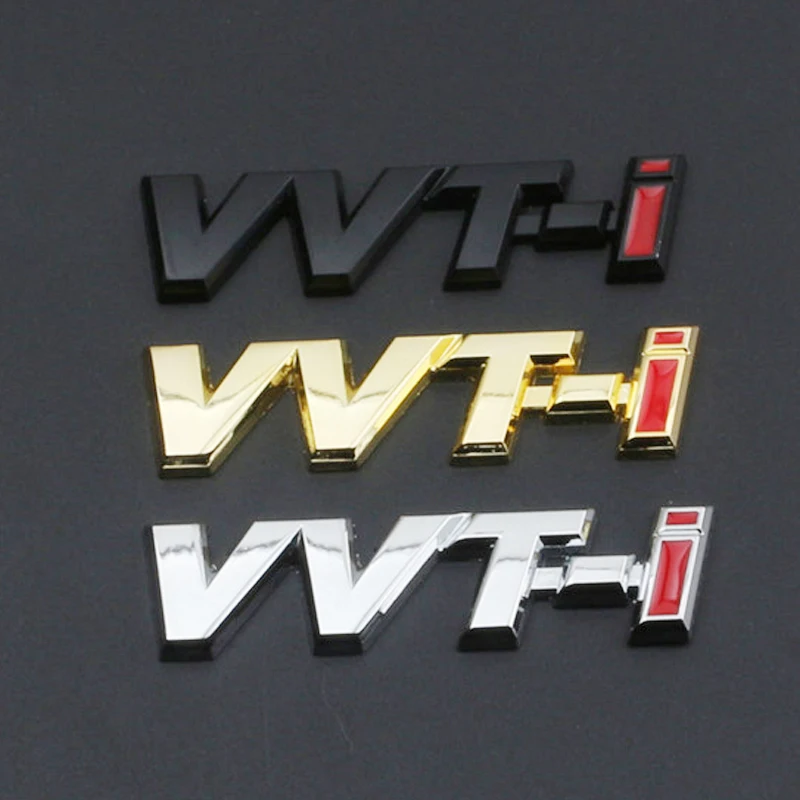 1pcs Car Sticker Zinc Alloy Vvti Logo Chrome Fender Auto Side Emblem ...