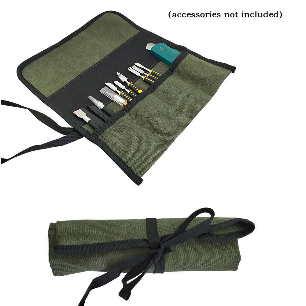 1PC Multiple Pockets Multi-Purpose Roll Up Tool Bag Oxford Cloth Wrench ...