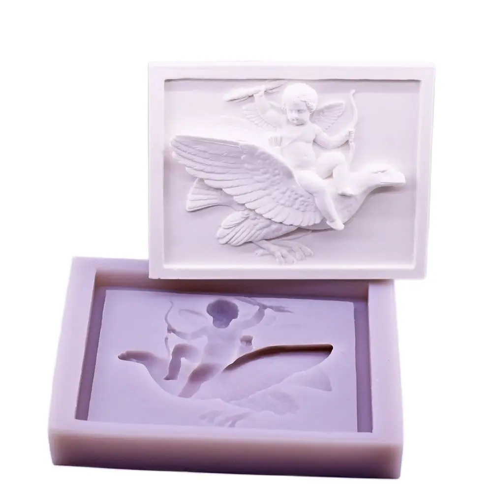 Angel Relief Silicone Molds Greek Phoenix Cake Decoration Sugarcraft ...
