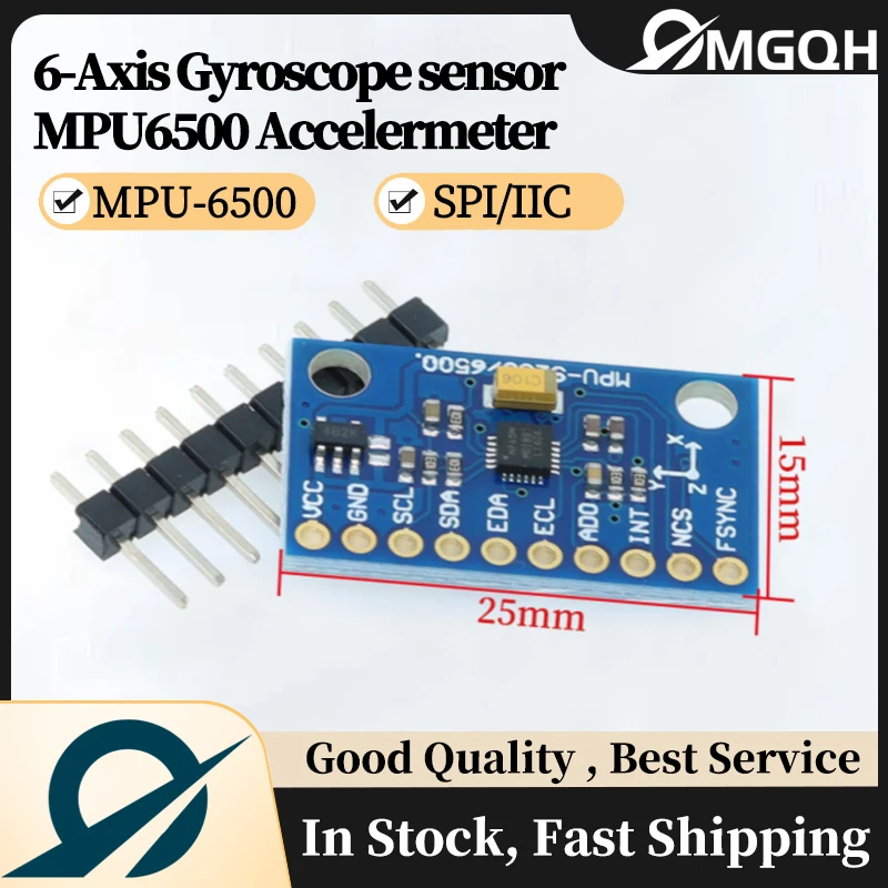 MPU6500 6-Axis Gyroscope Accelerometer Sensor Module of IIC/SPI ...
