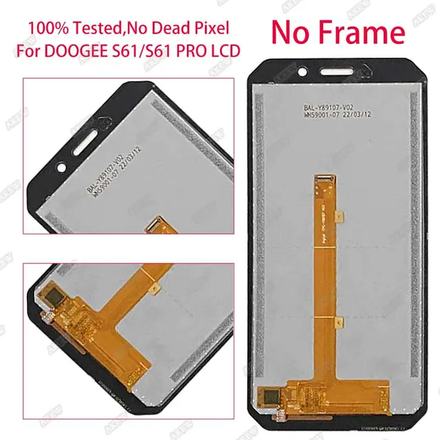 Original For DOOGEE S61 LCD Display Screen 100% Test Doogee S61 Pro ...