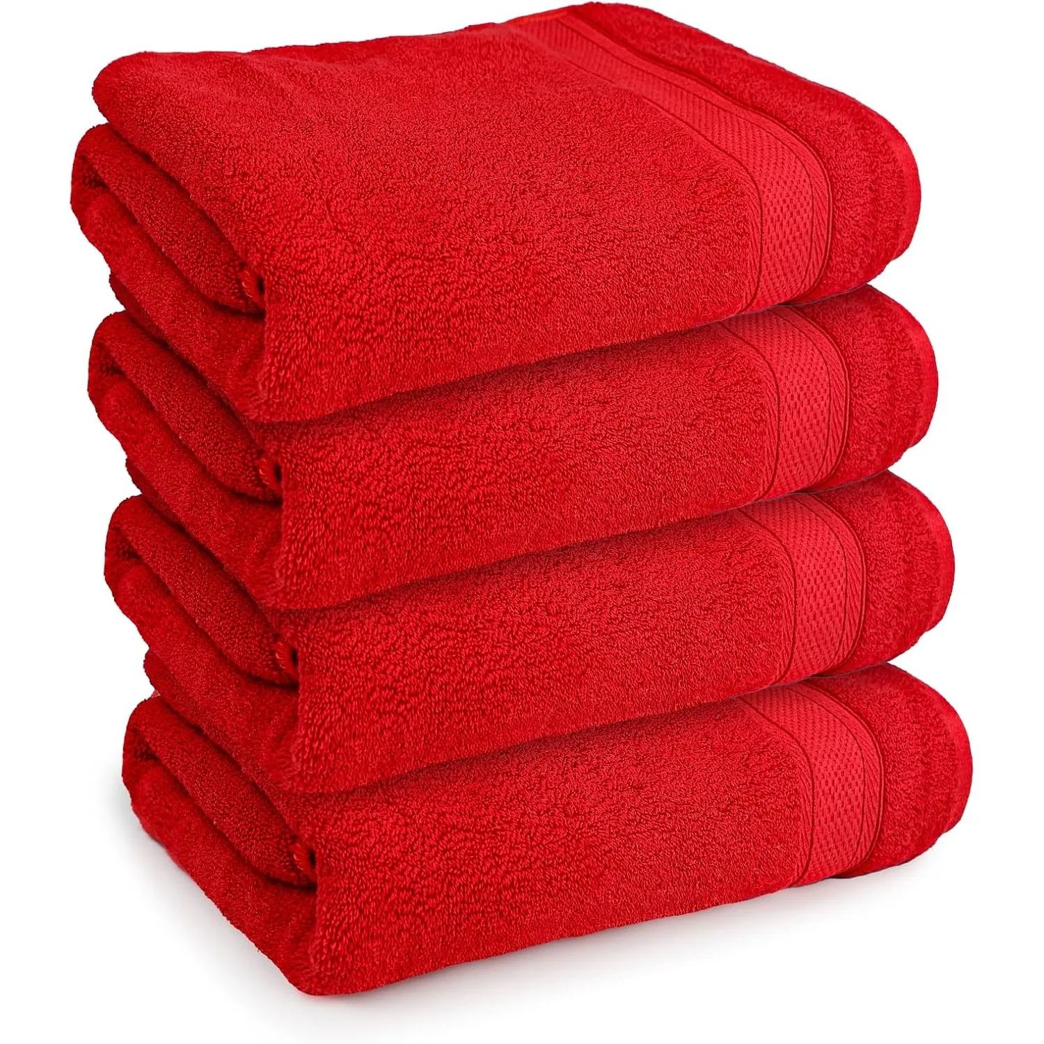 4-Piece Cotton Bath Towel Set, High-Absorbent Ultra Soft Quick-Dry Bath ...
