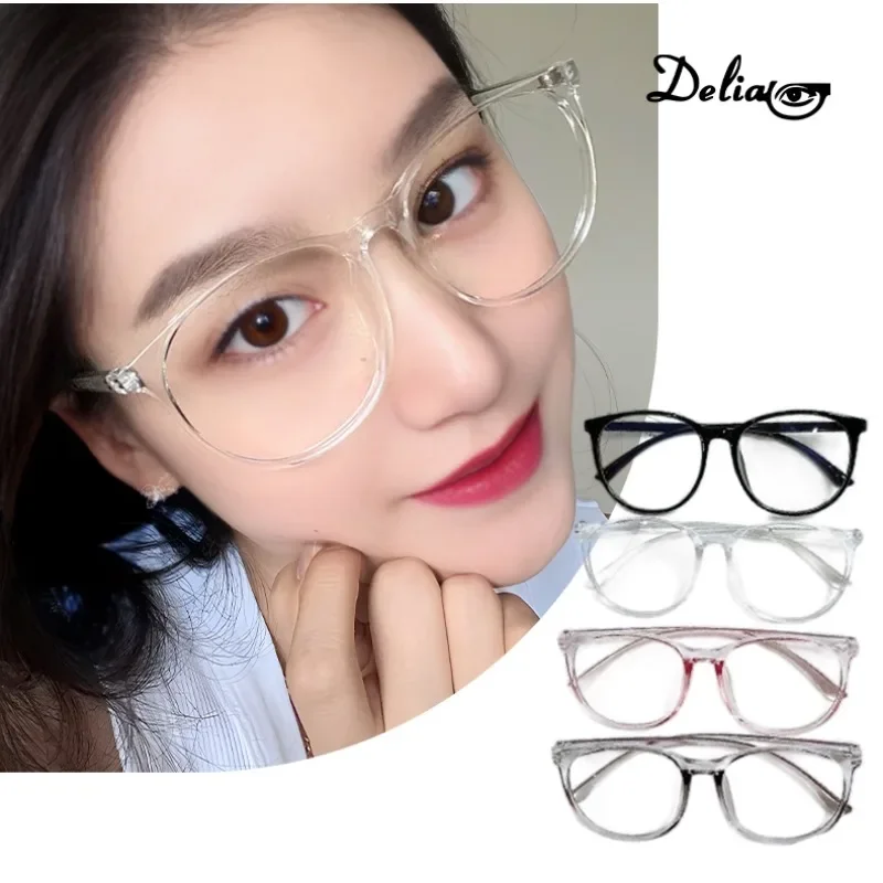 New-Transparent-Computer-Glasses-Frame-Women-Men-Anti-Blue-Light-Round ...