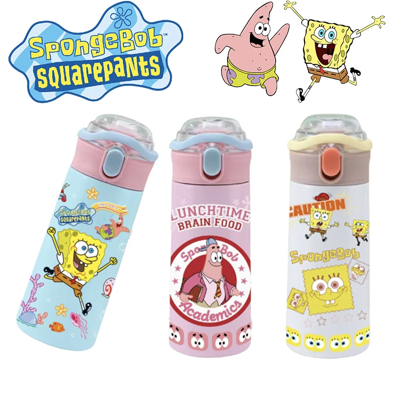 600ml-SpongeBob-Thermal-Bottle-Stainless-Steel-Thermal-Insulation-Cup ...