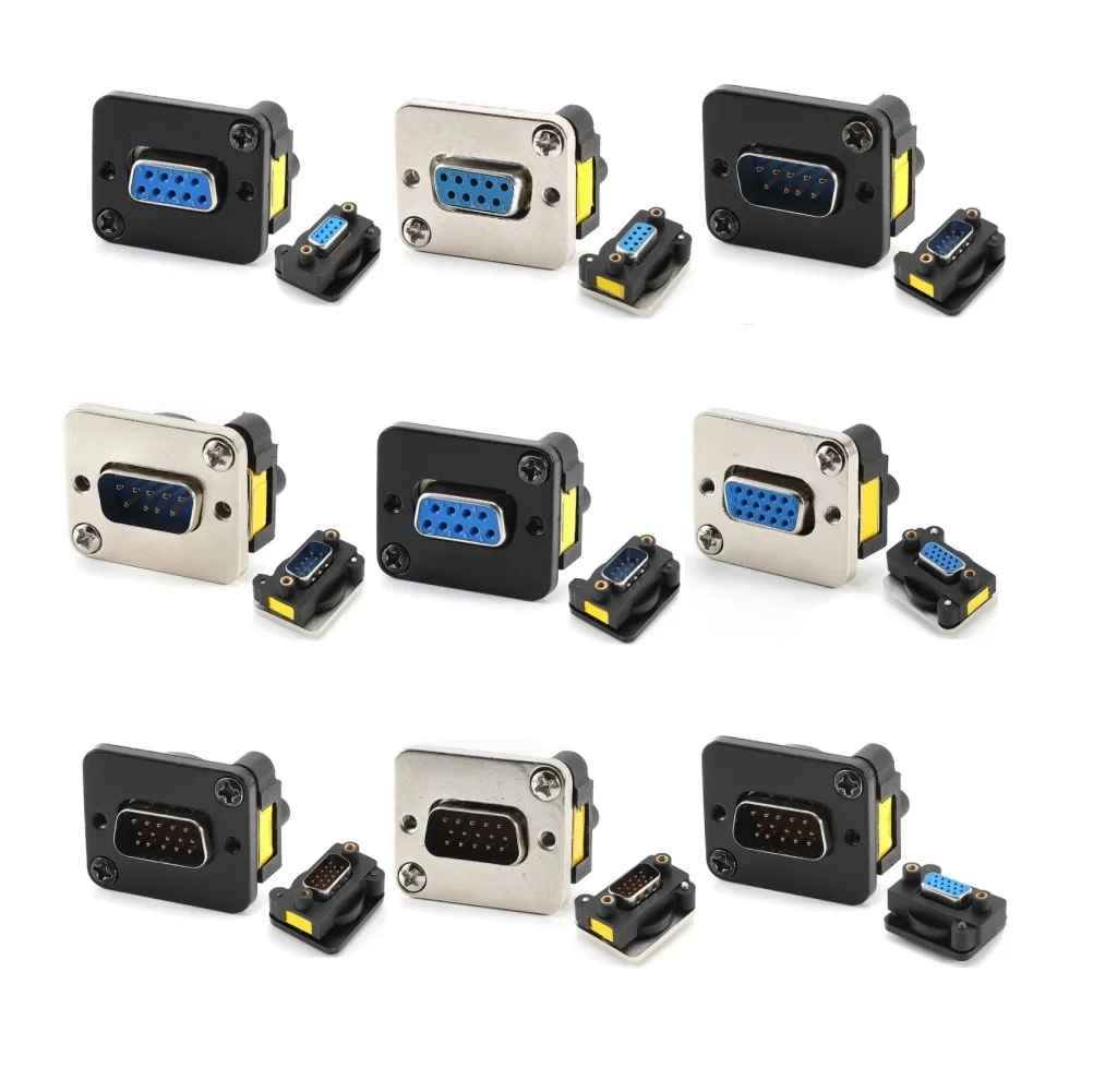 panel-install-DB9-DB15-male-female-connector-VGA-socket-screw-mount ...