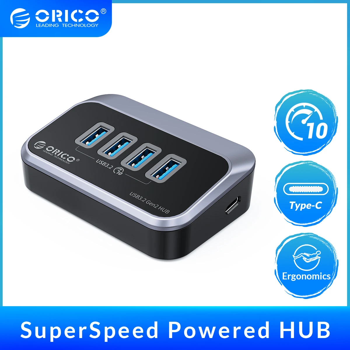 ORICO-ABS-10Gbps-USB3-2-HUB-SuperSpeed-Type-C-Splitter-OTG-Adapter-With ...
