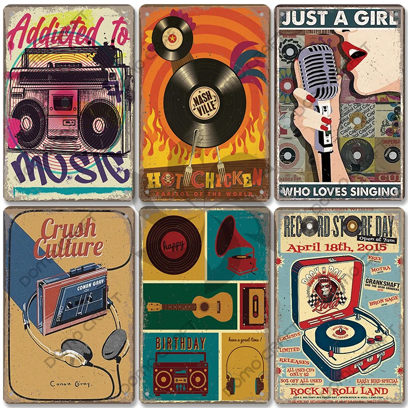 Retro-Music-Metal-Tin-Signs-Cartaz-de-M-sica-R-dio-CD-Cantor-de ...