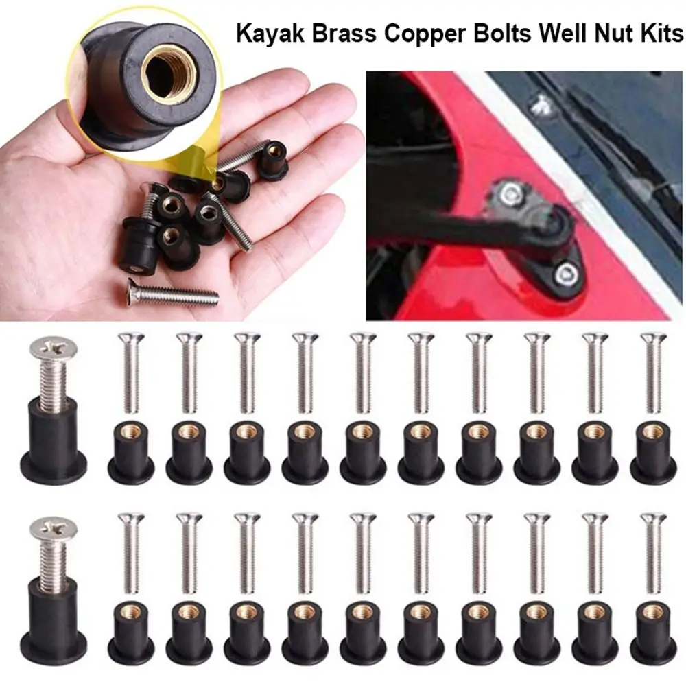 10Sets with Stainless Steel Screws M5 Neoprene Well Nuts Black Parts ...
