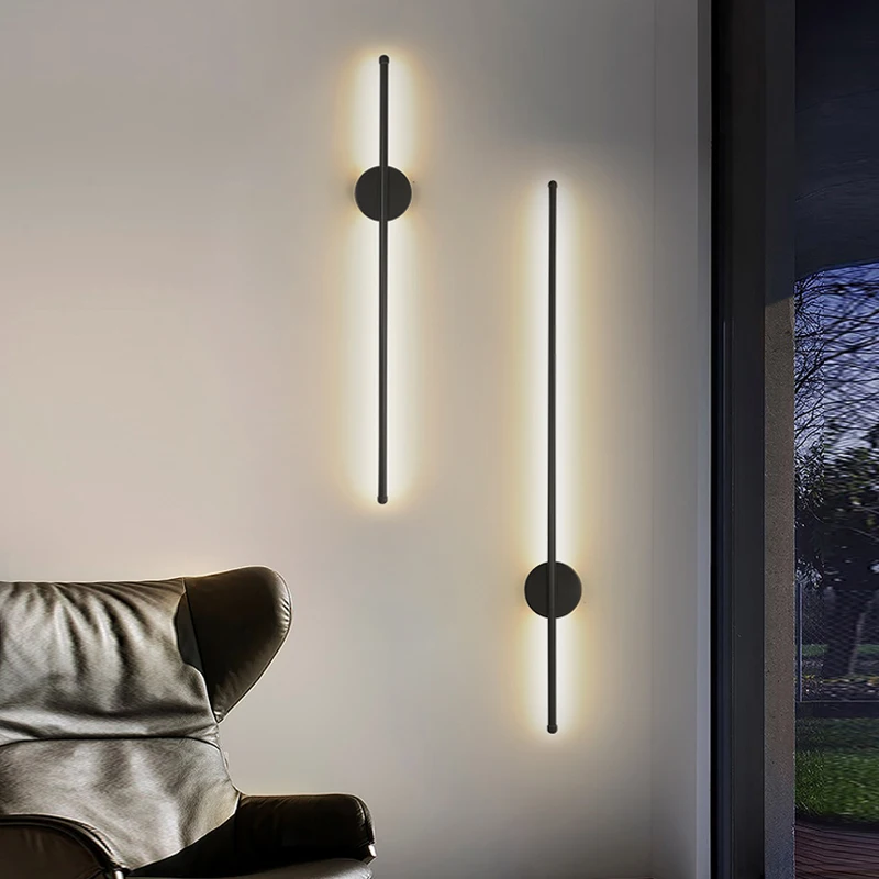 Black-LED-Wall-Lights-Fixture-for-Bedroom-Sofa-Background-Indoor-LED ...