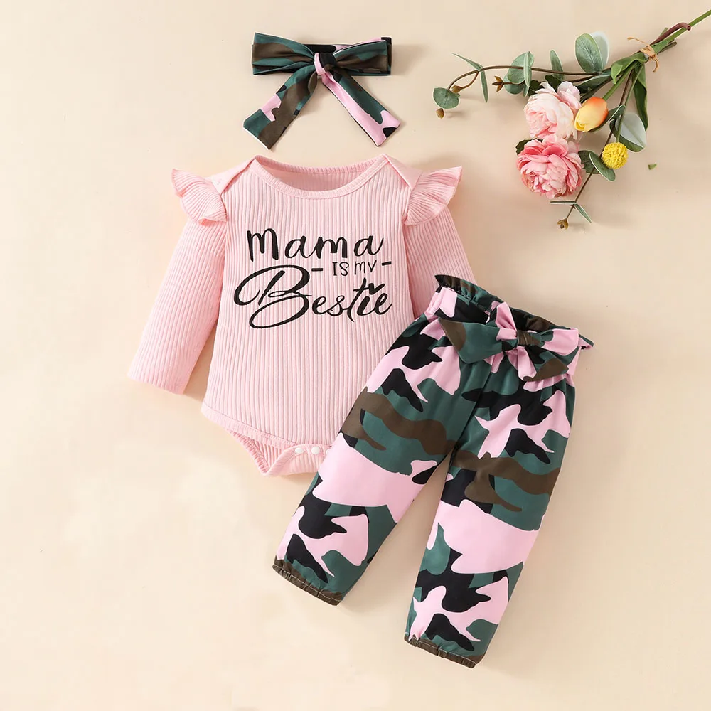 Body-de-manga-larga-con-estampado-de-letras-de-mam-para-ni-a-pantalones ...