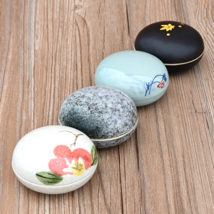 1 Piece,ceramic Red Inkpad Plate Ink Dish Paint Plate Chinese Seal ...