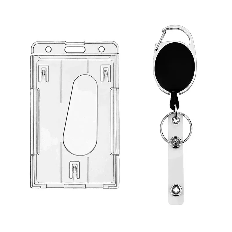 Transparent-Hard-Plastic-ID-ID-Card-Holder-Double-sided-Insert-Card ...
