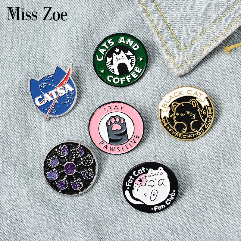Cat Fashion Lapel Pins | Cute Cats Badges | Planet Cat Enamel Pin | Cat ...