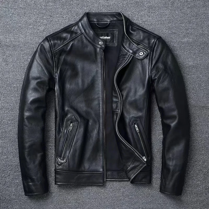 Men-Cafe-Racer-Jackets-Black-Vintage-Motorcycle-Jacket-Retro-Stand ...