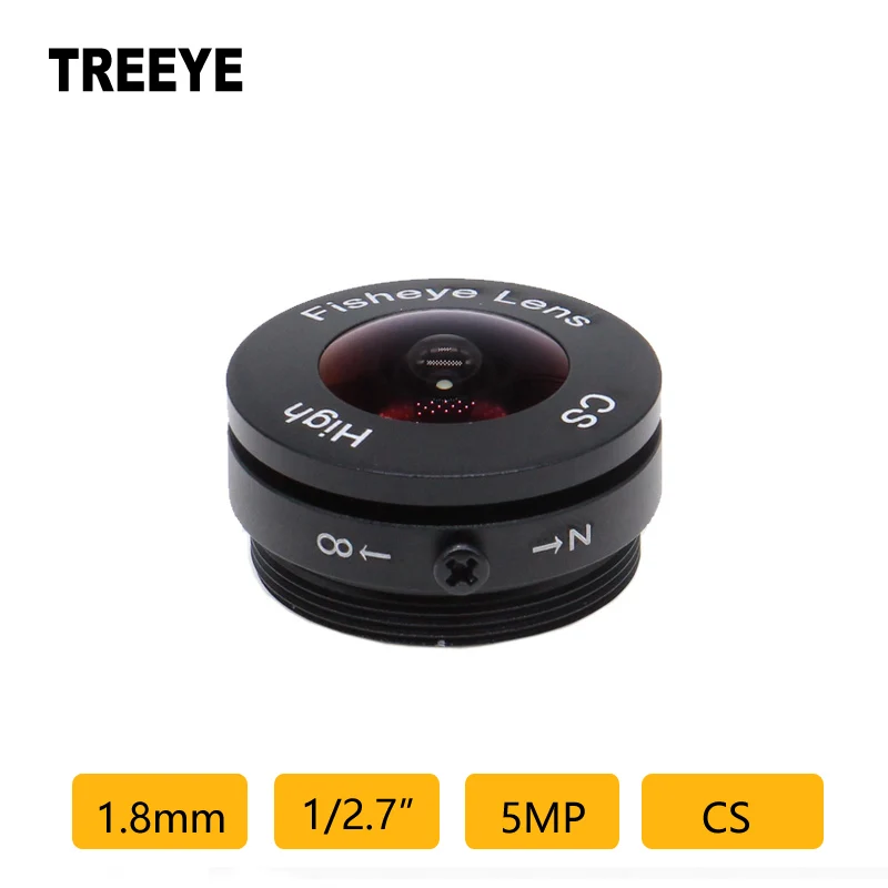 HD 5MP 1.8mm CS Lens F1.8 CCTV Lens 1/2.7" Fisheye Lens Video ...