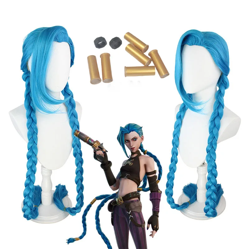 LOL-Jinx-Cosplay-Wig-120cm-Long-Braid-Blue-Heat-Resistant-Synthetic ...