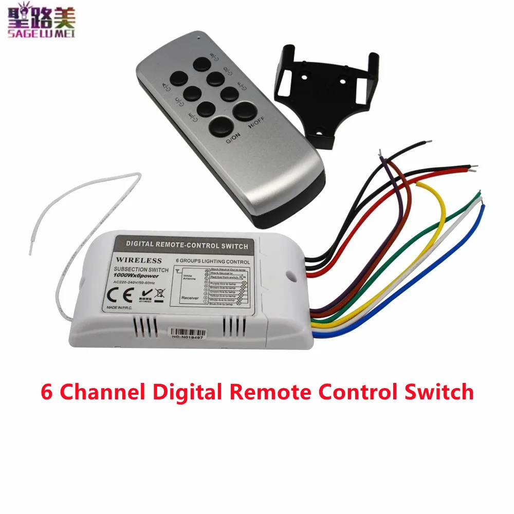 High-Voltage-6-Channel-Remote-Switch-Controller-LED-Wireless-Digital ...