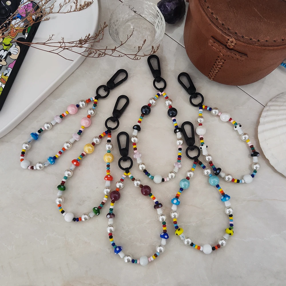 HERLOOK-Mushroom-Keyring-Y2K-Accessories-for-Keys-Bag-Strap-Beads-Chain ...