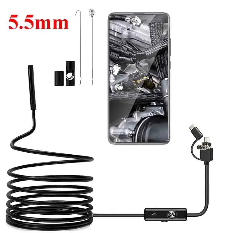 5-5MM-Endoscope-Camera-WiFi-Mini-Camera-3IN1-Micro-USB-Type-c-Borescope ...