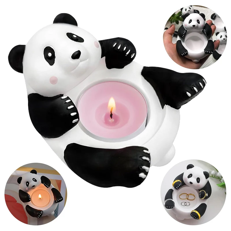 Adorable-Panda-Candle-Holder-3D-Panda-Tealight-Candlestick-Gypsum ...