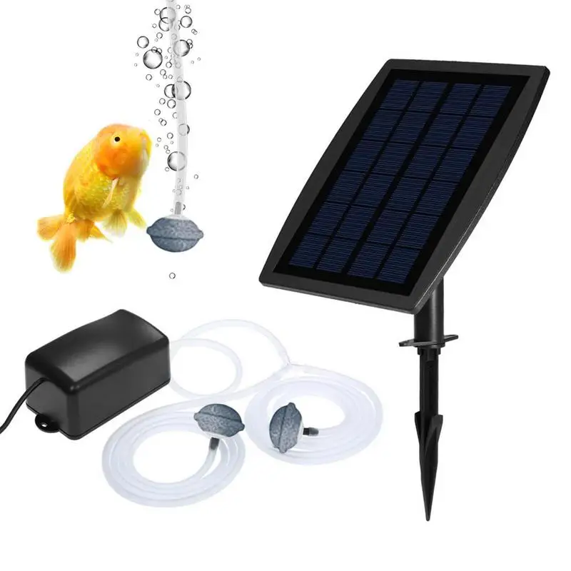 Aquarium Air Pump Three Modes Air Bubbler Solar Aerator Portable Pond ...
