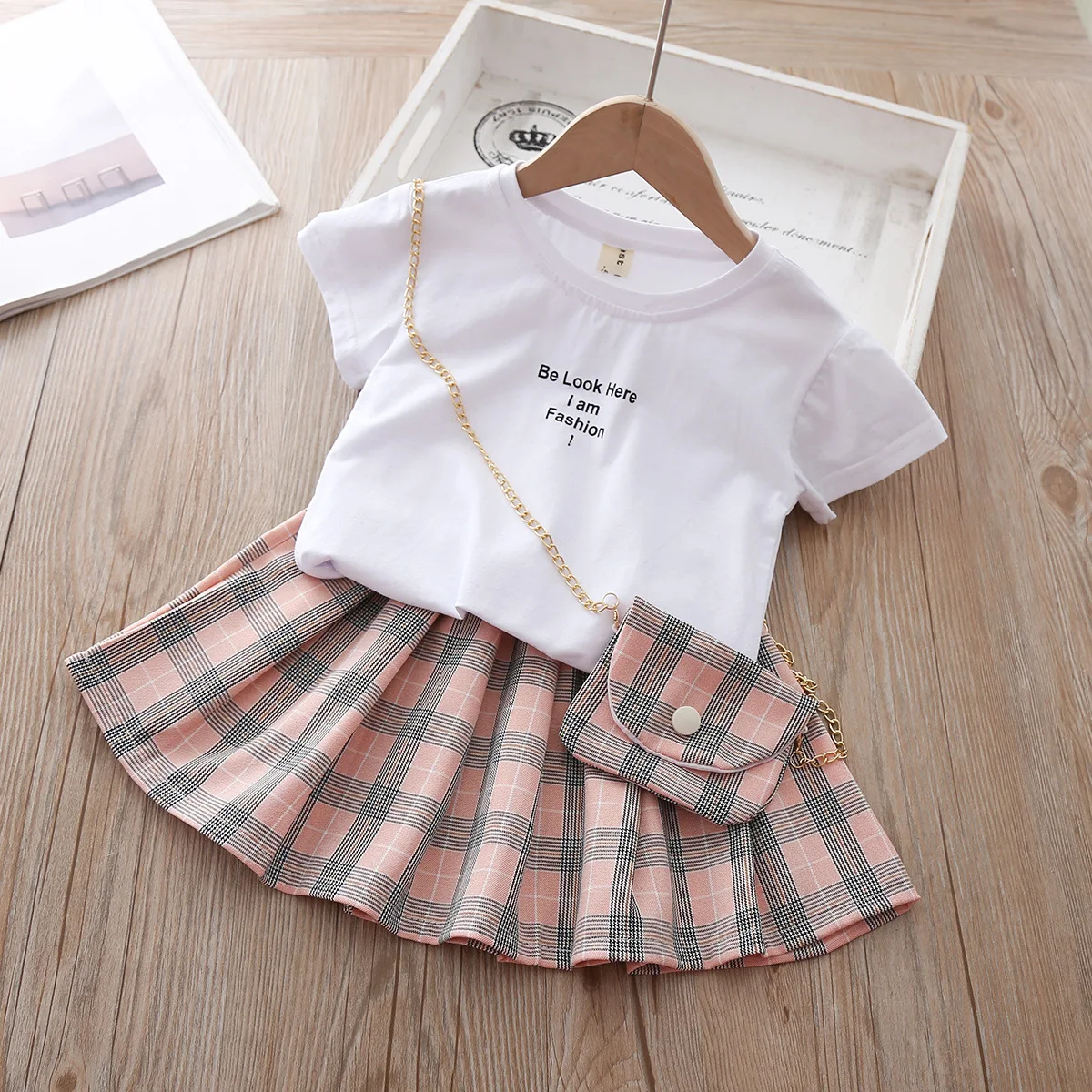Girls' Suit Summer New Style British Style Skirt Suit Two-piece Suit ...