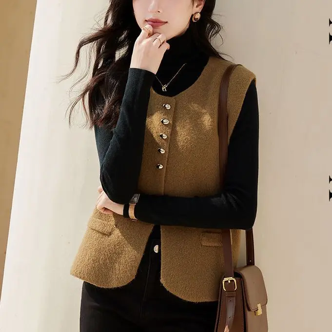 Korean Knitted Vest Women's Spring and Autumn New Collection Shoulder ...