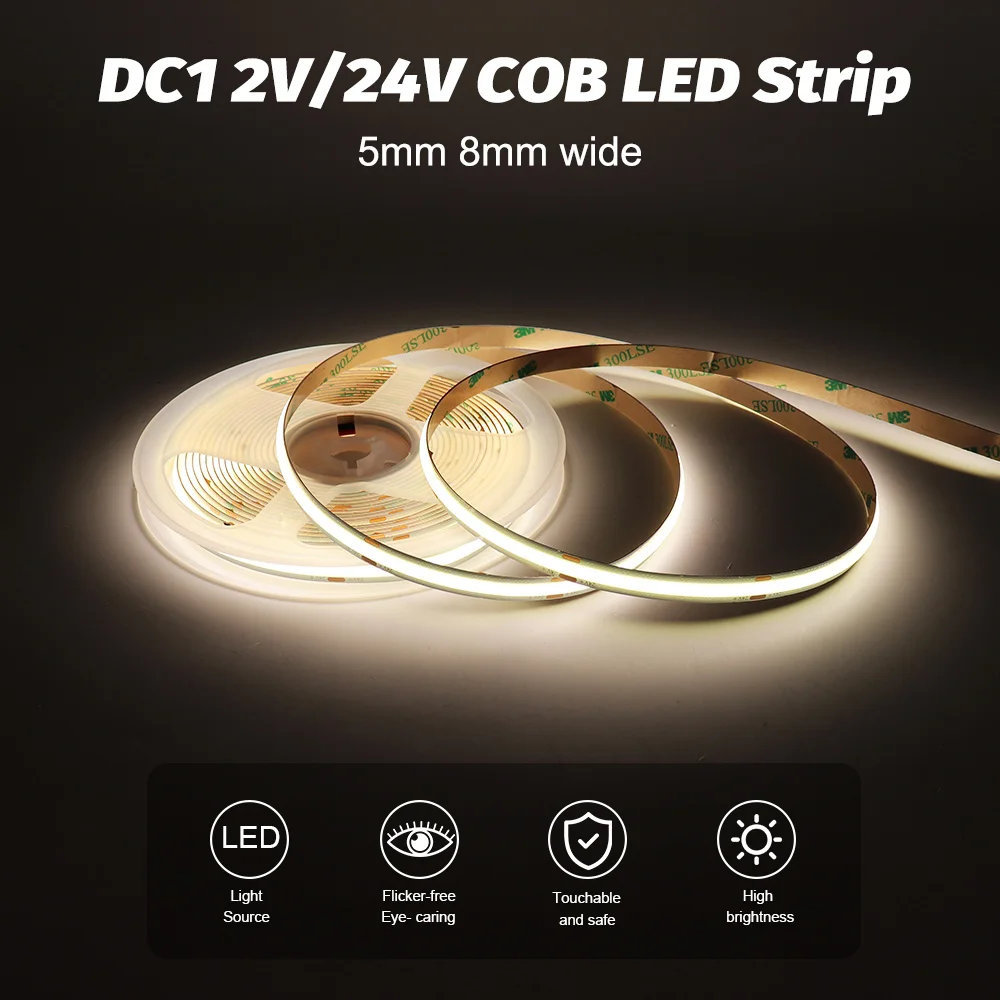 5mm-8mm-COB-LED-Strip-Light-400-480-LEDs-LED-Lights-Red-Green-Blue-Pink ...