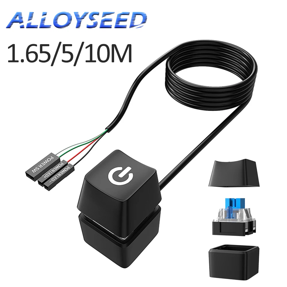 Cable-de-interruptor-de-bot-n-de-encendido-de-PC-Extra-largo-luz-LED ...