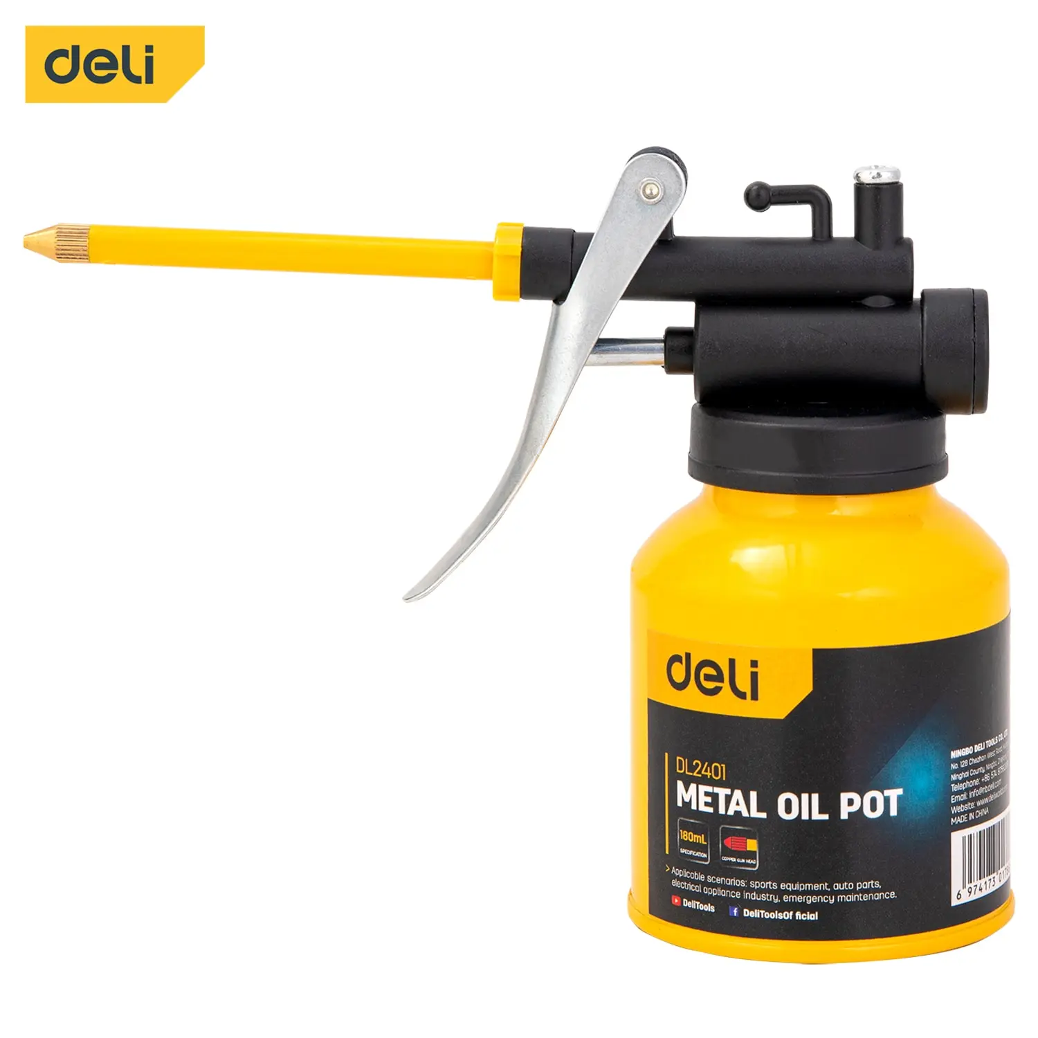 Deli Oil Can Lubrificação Metal High Pressure Pump Grease Guns Car Oil ...