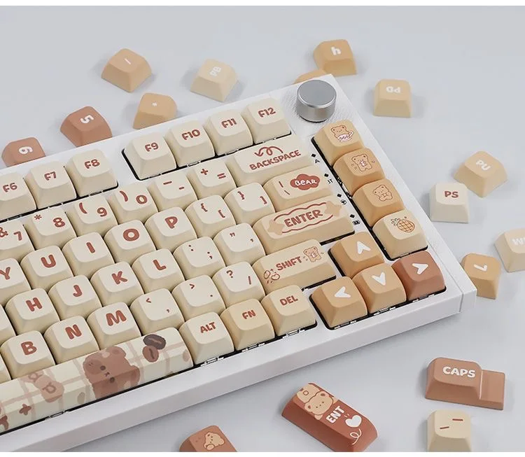 133 Keys/set Cute Little Bear Theme Keycaps PBT Dye Subbed Key Caps XDA ...