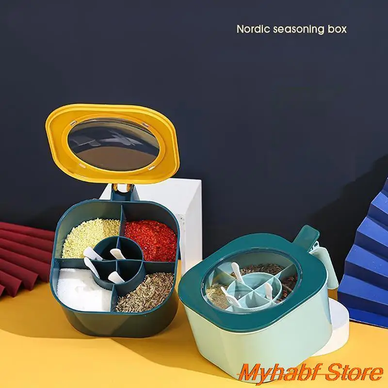 4-In-1-Seasoning-Box-with-Spoon-Spice-Jar-Multi-Compartment-Salt-Pepper ...