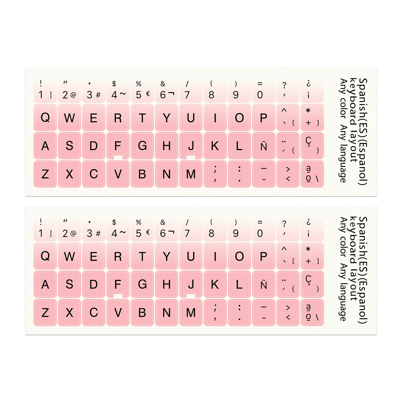 2pcs Spanish Popular Decorative Keyboard Stickers Durable Dust-Proof ...