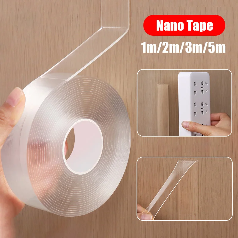 Nano-Double-Sided-Adhesive-Tape-Waterproof-Transparent-Strong-Reusable ...