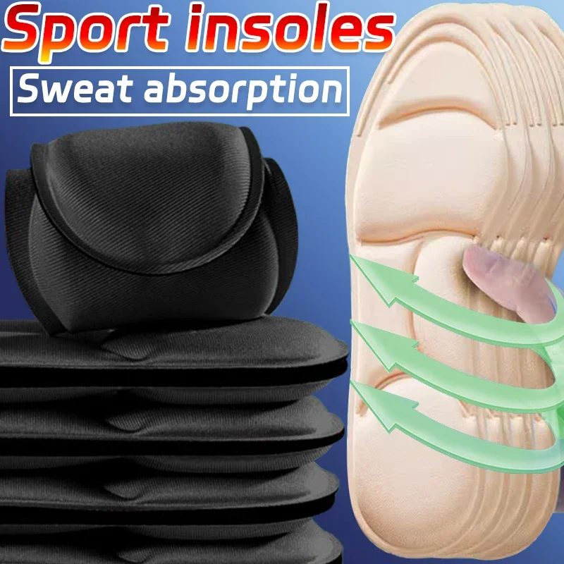 5D Sponge Sport Insoles Men Women Sneaker Anti Odor Arch Support Shoe ...