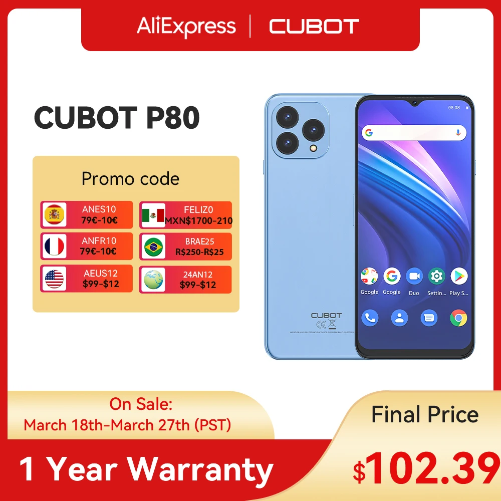 Cubot-P80-Smartphone-Global-Version-6-583-FHD-Screen-8GB-256GB-48MP ...
