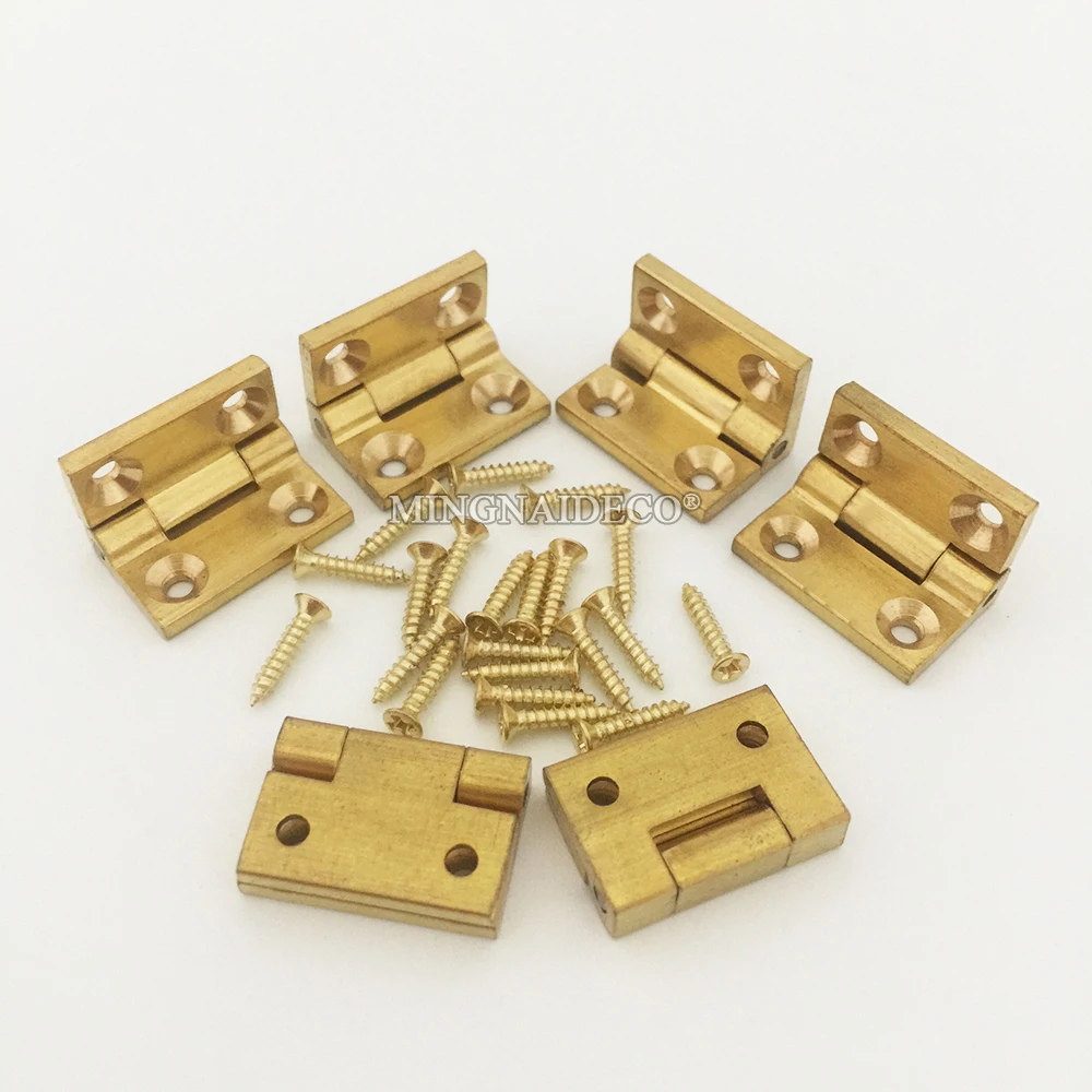 European-20PCS-Solid-Brass-Mini-Cabinet-Hinges-90-Positioning-Wooden ...