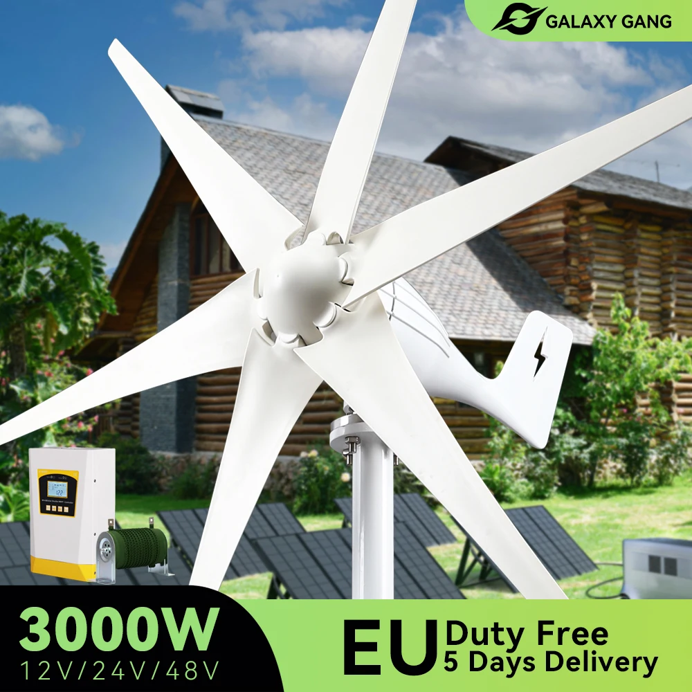 EU-Duty-Free-3000W-Wind-Turbine-Generator-Dynamo-Alternative-Energy ...