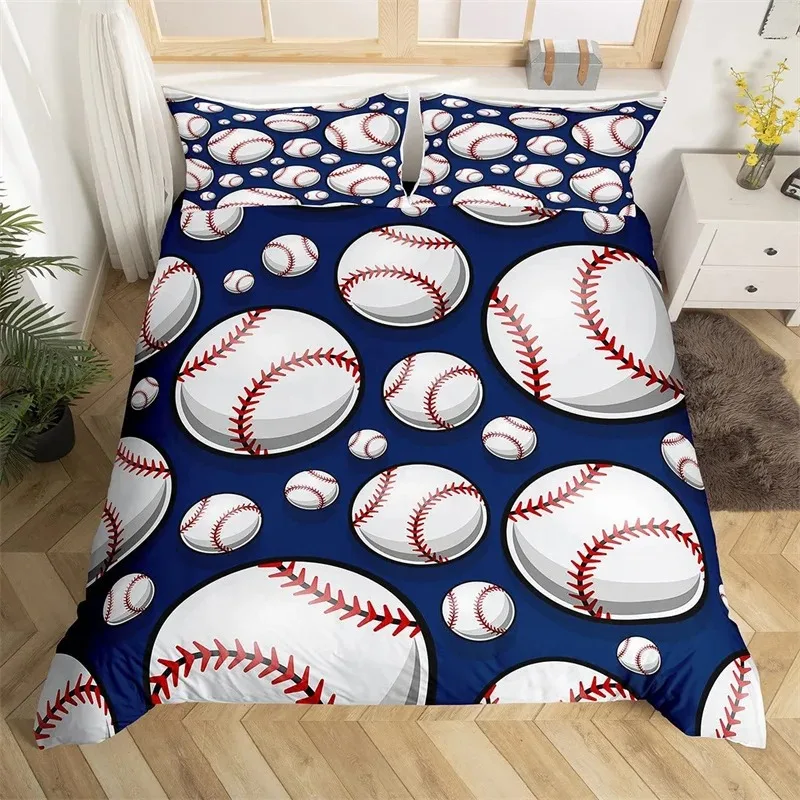 Baseball Duvet Cover Sports Theme Bedding Set Microfiber Baseball Bat ...