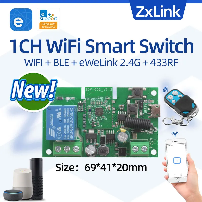 DC-7-32V-1CH-433RF-for-Ewelink-APP-WiFi-Relay-module-Wireless-smart ...