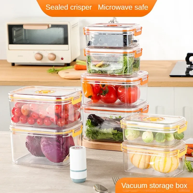 Vacuum Fresh-keeping Box Refrigerator Sealed Canister Microwavable ...