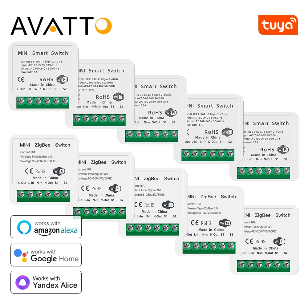 AVATTO-Tuya-WiFi-ZigBee-Mini-DIY-Switch-2-Way-Control-Smart-Automation ...