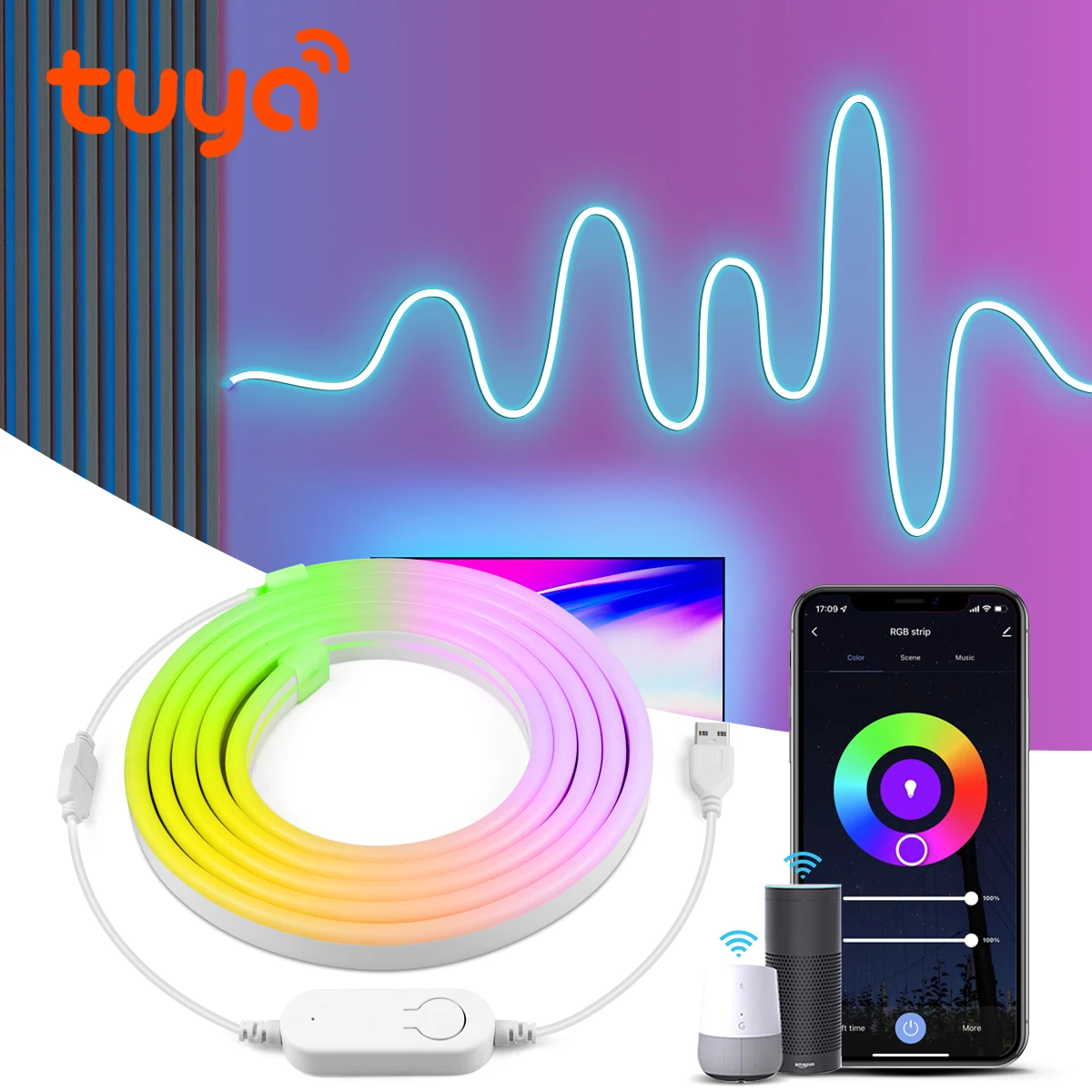 Tuya-Smart-Life-WiFi-RGB-LED-Strip-Neon-Light-Waterproof-Flexible-Tape ...