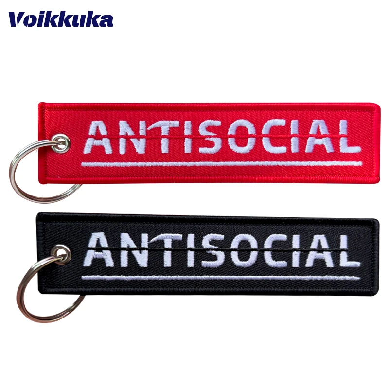 1PC-2PCS-3PCS-3-Packs-Antisocial-Both-Sides-Embroidery-Red-Tag-Key ...