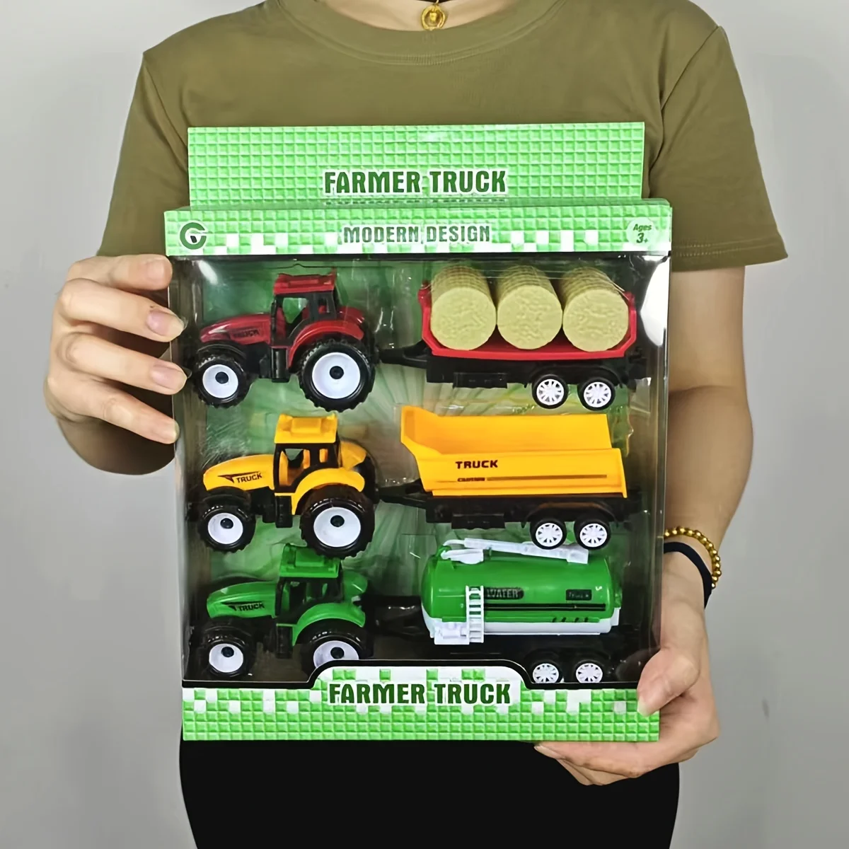 Three-in-one-tractor-combination-set-simulation-toy-car-model-boy-toy ...