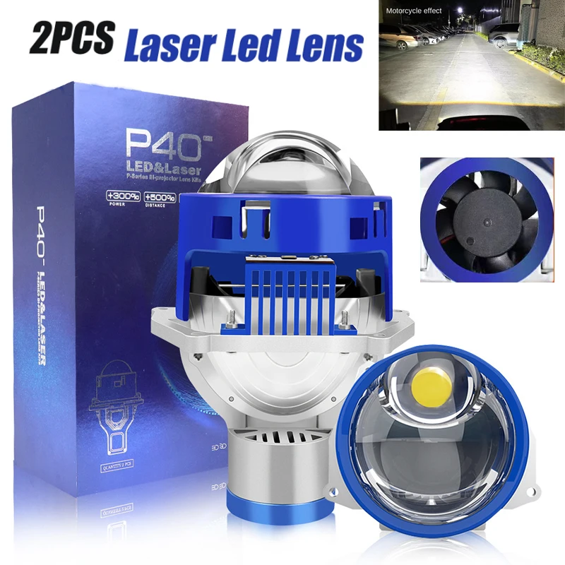 110W-Matrix-Laser-Bi-Led-projector-lens-25000LUX-H4-Headlight-Retrofit ...