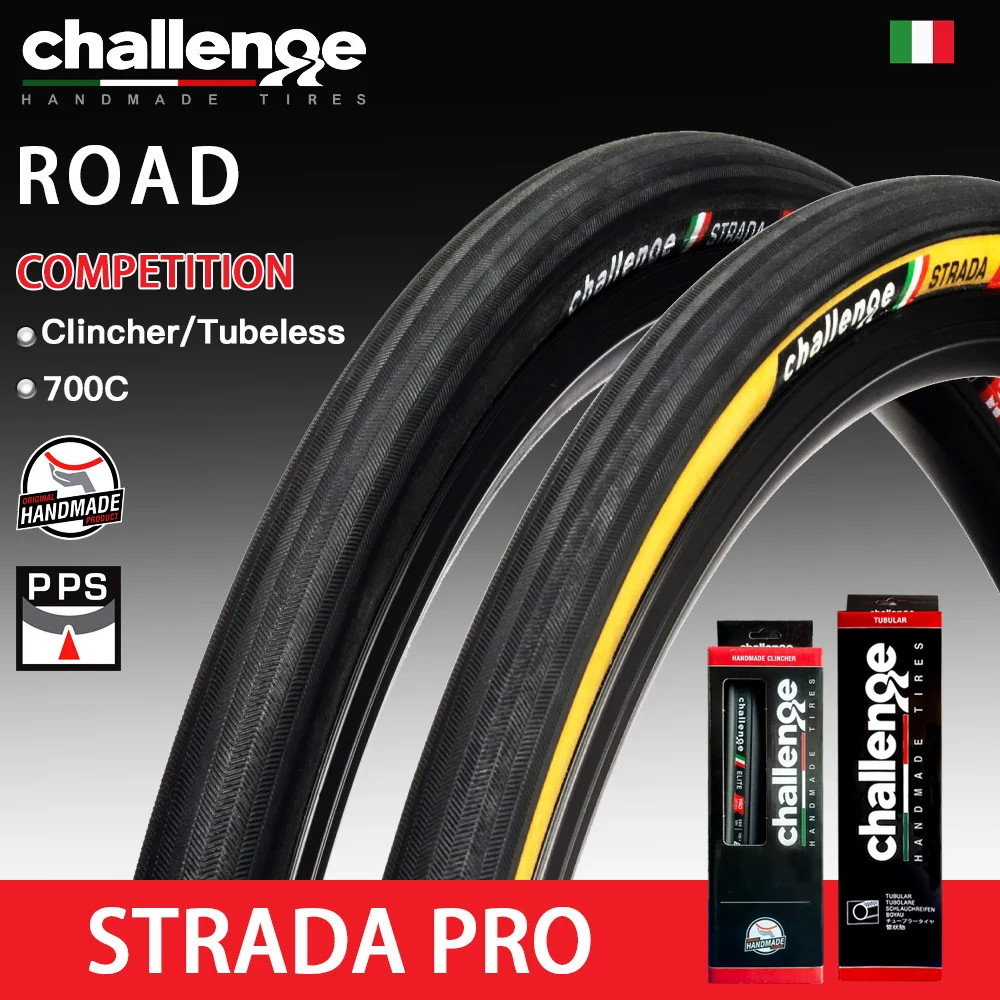 CHALLENGE STRADA Pro 700C Road Bicycle Tire Tubeless Clincher Bike Tyre ...