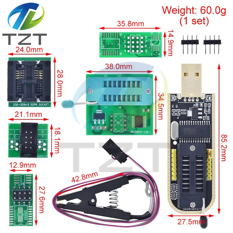 Generic Ch341a Ch341b 24 25 Series Eeprom Flash Bios Usb Programmer ...