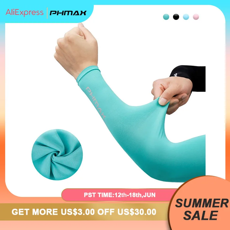 PHMAX Cycling Arm Sleeves Breathable UV Protection Running Arm Covers ...
