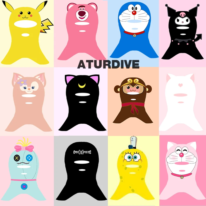 Children-adult-parent-child-cartoon-sun-protection-Diving-Hat-Diving ...